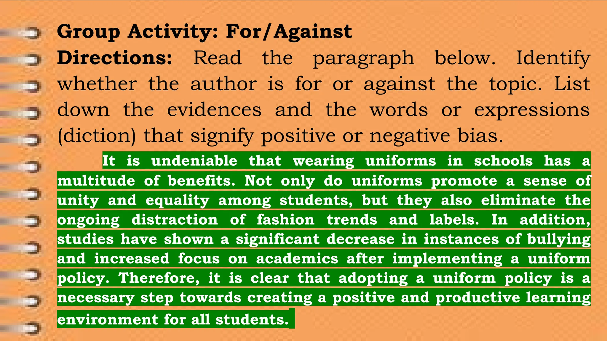 English 8: Quarter 3, Lesson 1 Examining Author's Bias.pptx