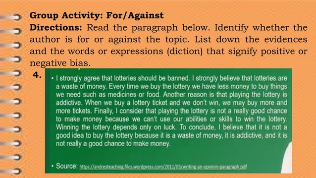 English 8: Quarter 3, Lesson 1 Examining Author's Bias.pptx