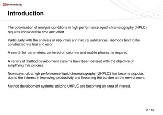 Examining the Capabilities & Benefits of UHPLC Method Scouting | PPT ...