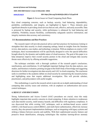 Examining Cloud Computing's Data Security Problems and Solutions: Authentication and Access ...