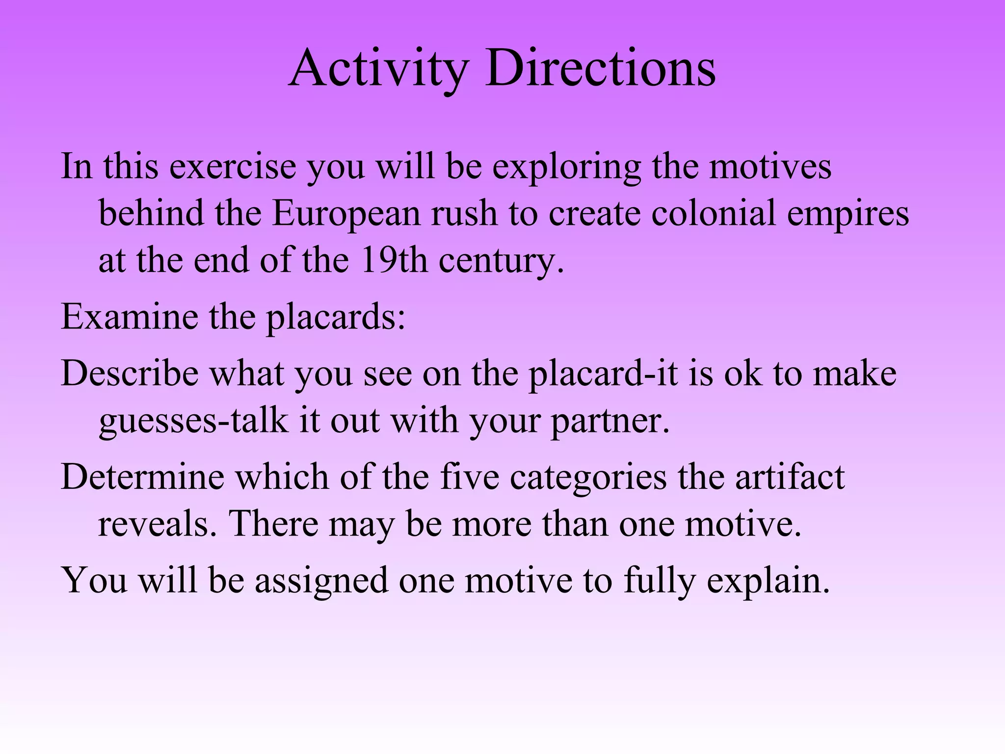 Examining Imperialist Motives | PPT