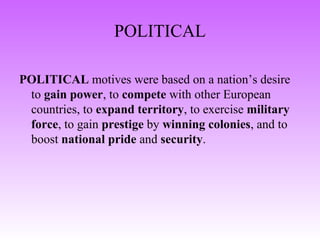 Examining Imperialist Motives | PPT