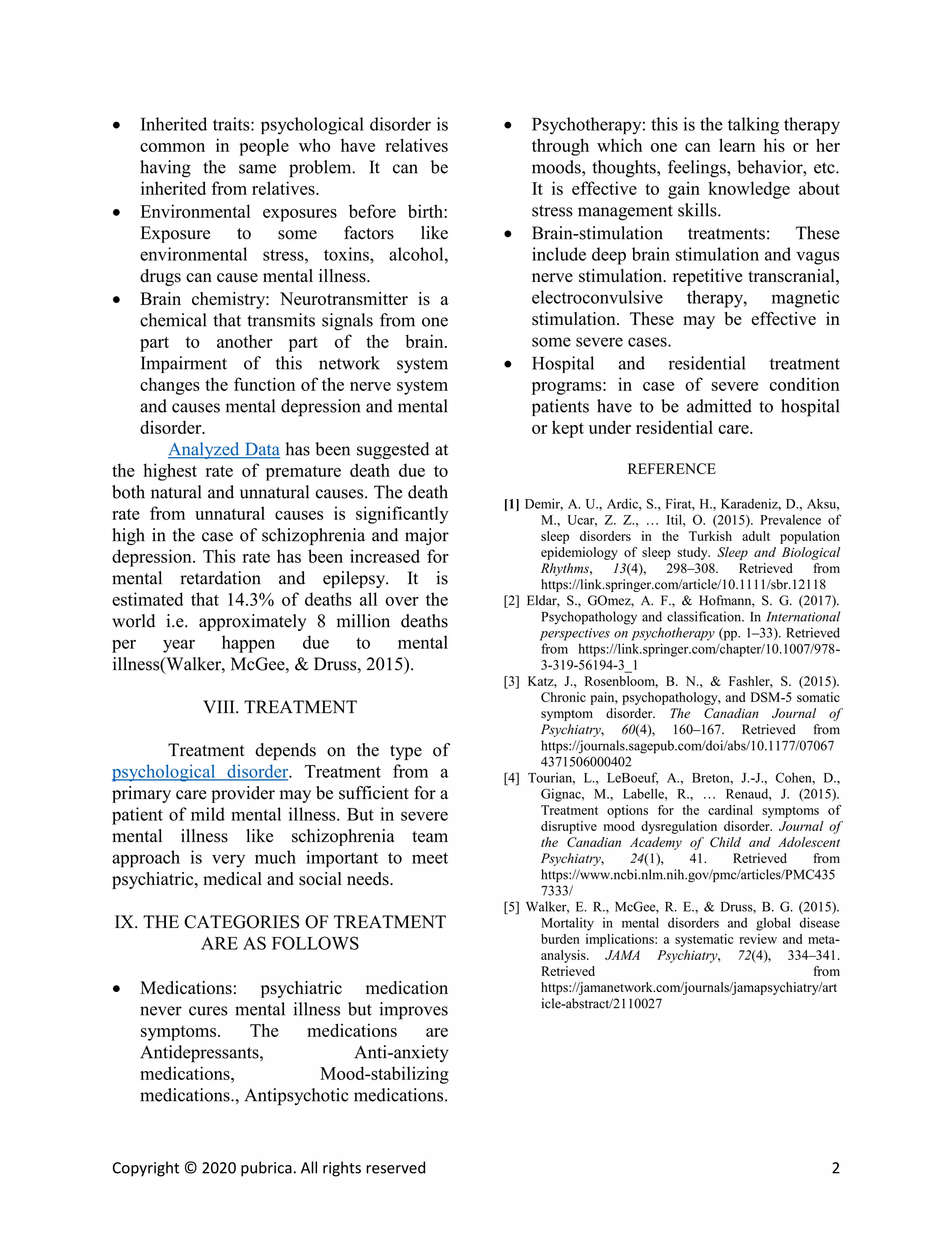 Examining the history, classification, causes and treatment of ...