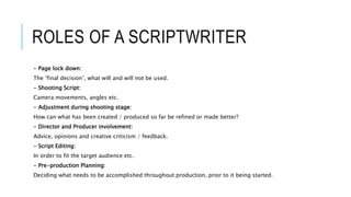 Examining the role of a scriptwriter | PPT