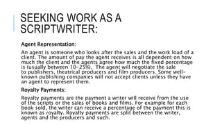 Examining the role of a scriptwriter | PPT