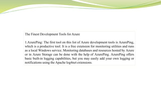 Examining the Vast Range of Azure Development Tools That You Ought to ...