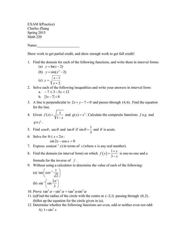 Exam I practice PDF exam-i-practice-pdf