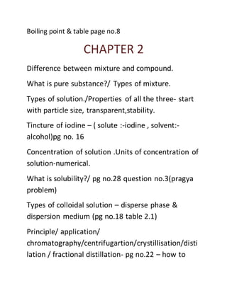 Exam key points (chem) | DOCX