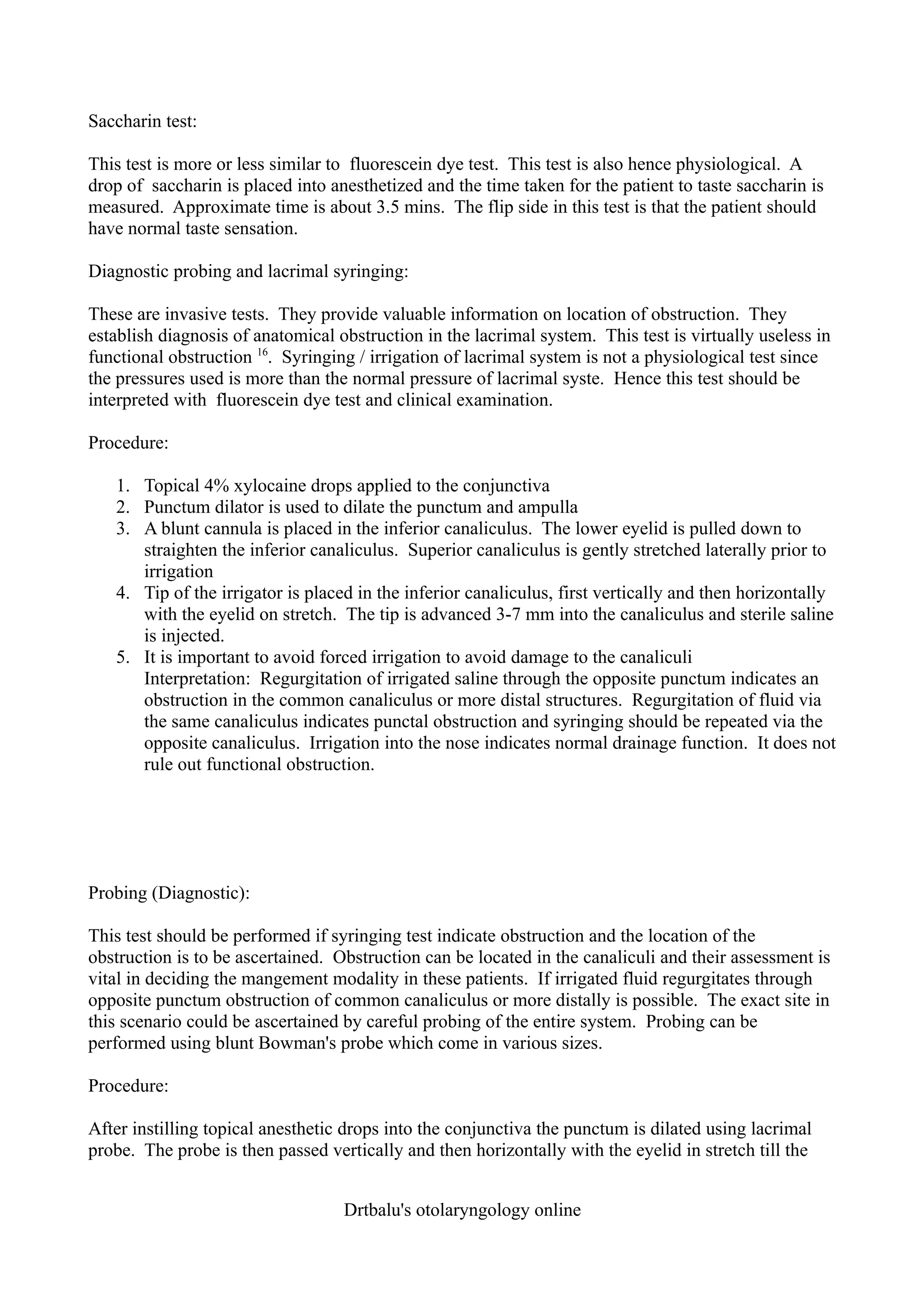 Examination of lacrimal system | PDF