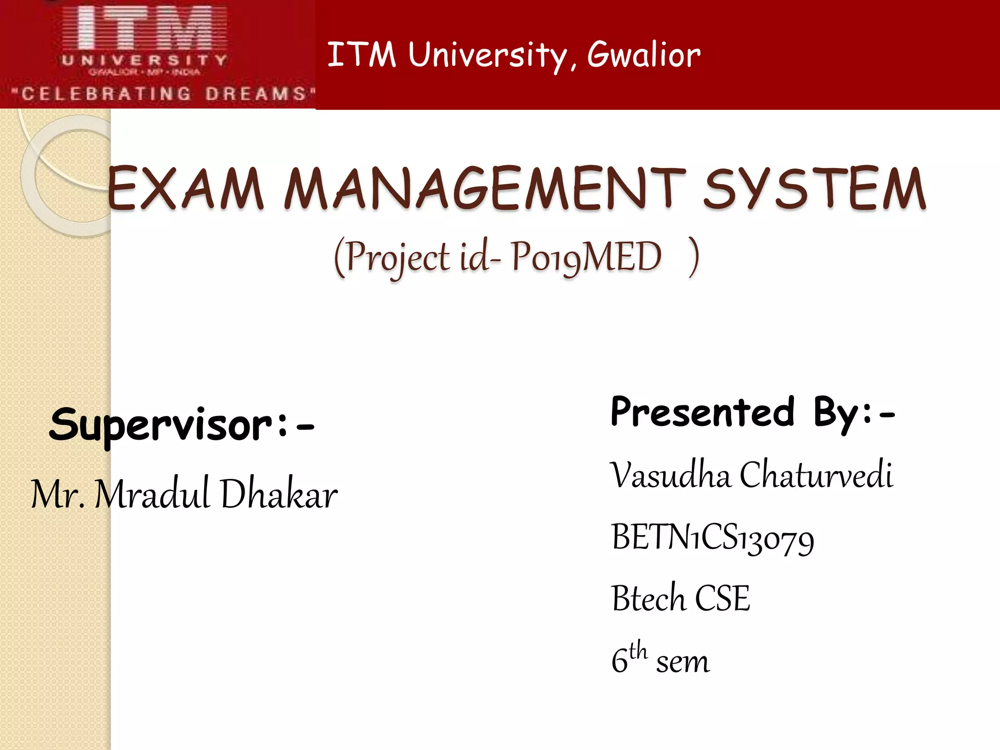 Exam management system | PPTX
