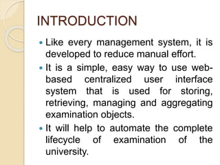 Exam management system | PPTX