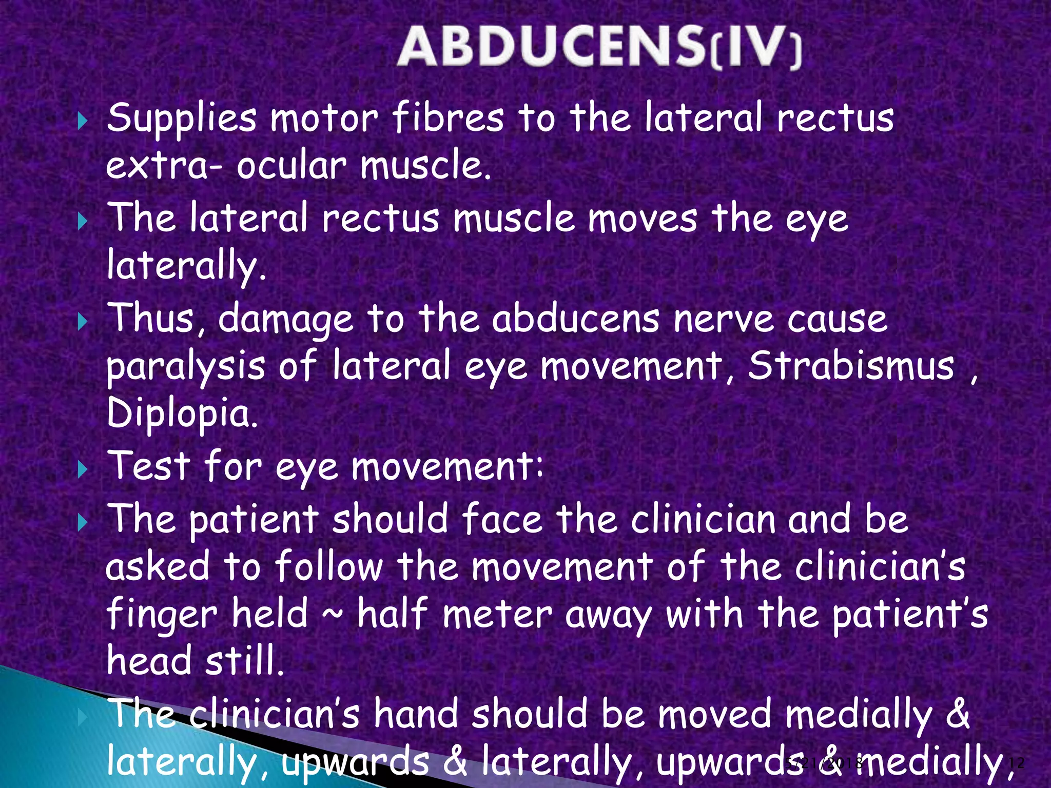 Examnination of cranial nerves | PPTX