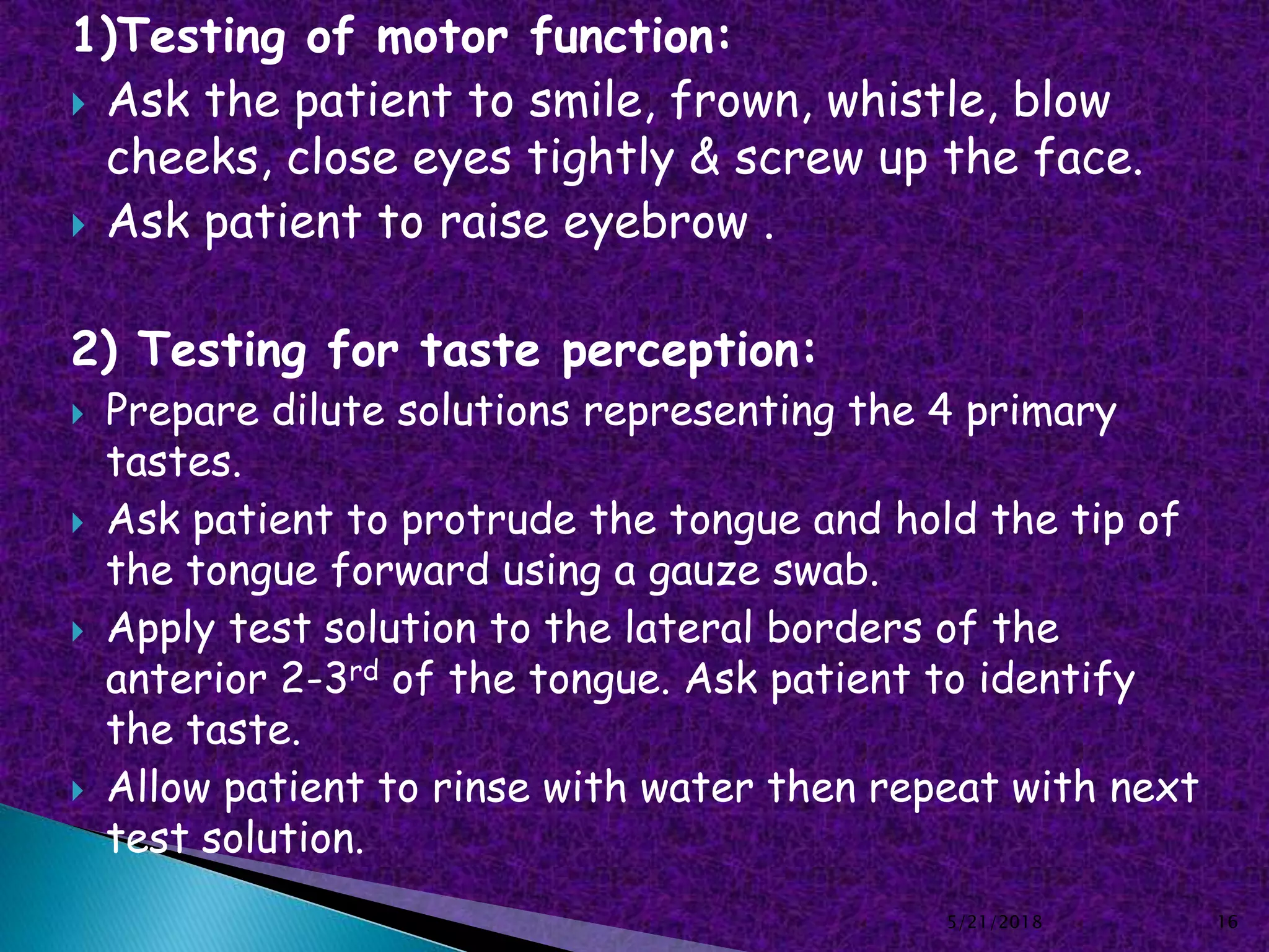 Examnination of cranial nerves | PPTX