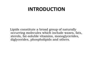 Lipids definition and classification with examples | PPT