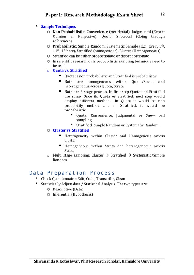 Paper 1 Phd Course Work- Research Methodology Exam | PDF | Science