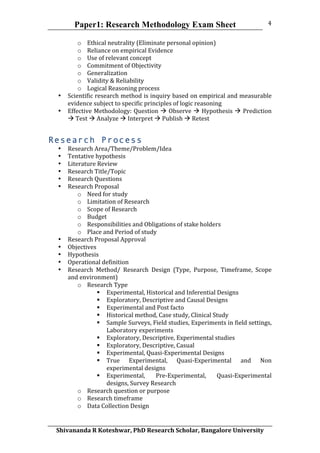 Paper 1 Phd Course Work- Research Methodology Exam | PDF