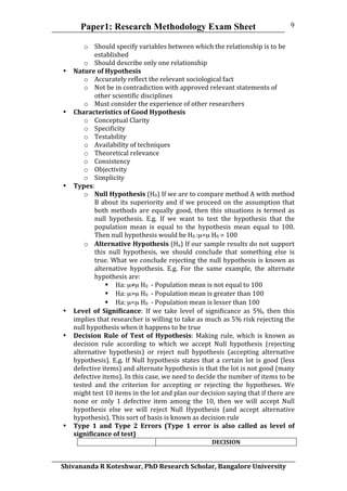 Paper 1 Phd Course Work- Research Methodology Exam | PDF