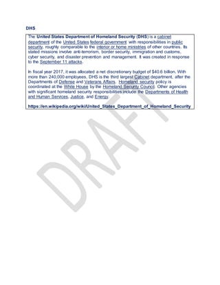 EXAM NOTES for Certificate in Homeland Security CHS-I | DOCX