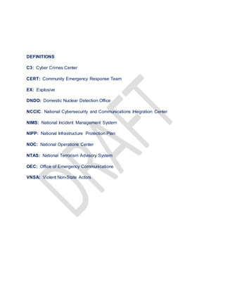 EXAM NOTES for Certificate in Homeland Security CHS-I | DOCX