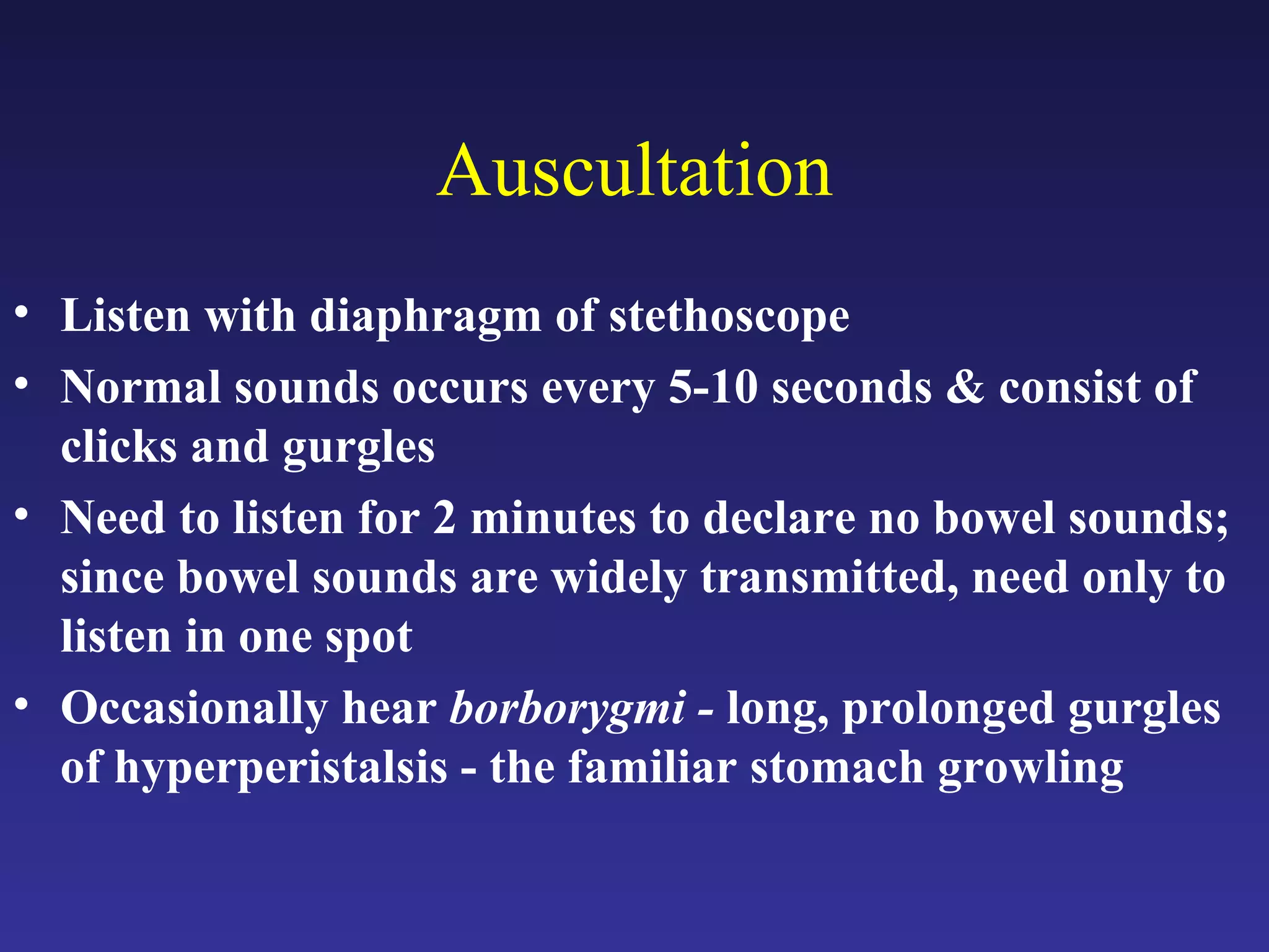 Exam Of Abdomen. | PPT