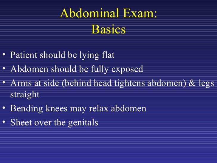 Exam Of Abdomen.