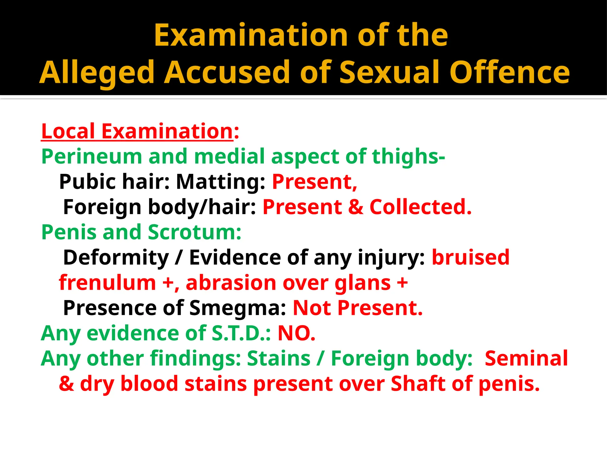 Exam of Accused of Rape.pptx............ | PPTX