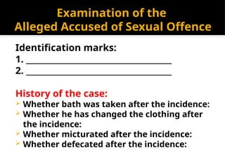 Exam of Accused of Rape.pptx............ | PPTX