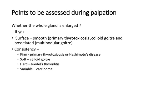 Exam of thyrod gland | PPT