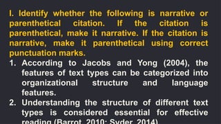 Exam on In-text and Reference Citations.pptx | Free Download