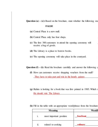 Exam paper 1 | DOCX
