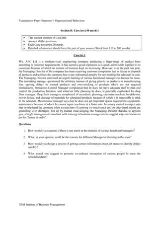 Exam paper organizational_behaviour | PDF