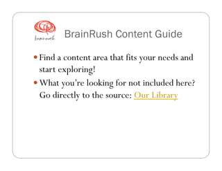 BrainRush Content Guide | PPT