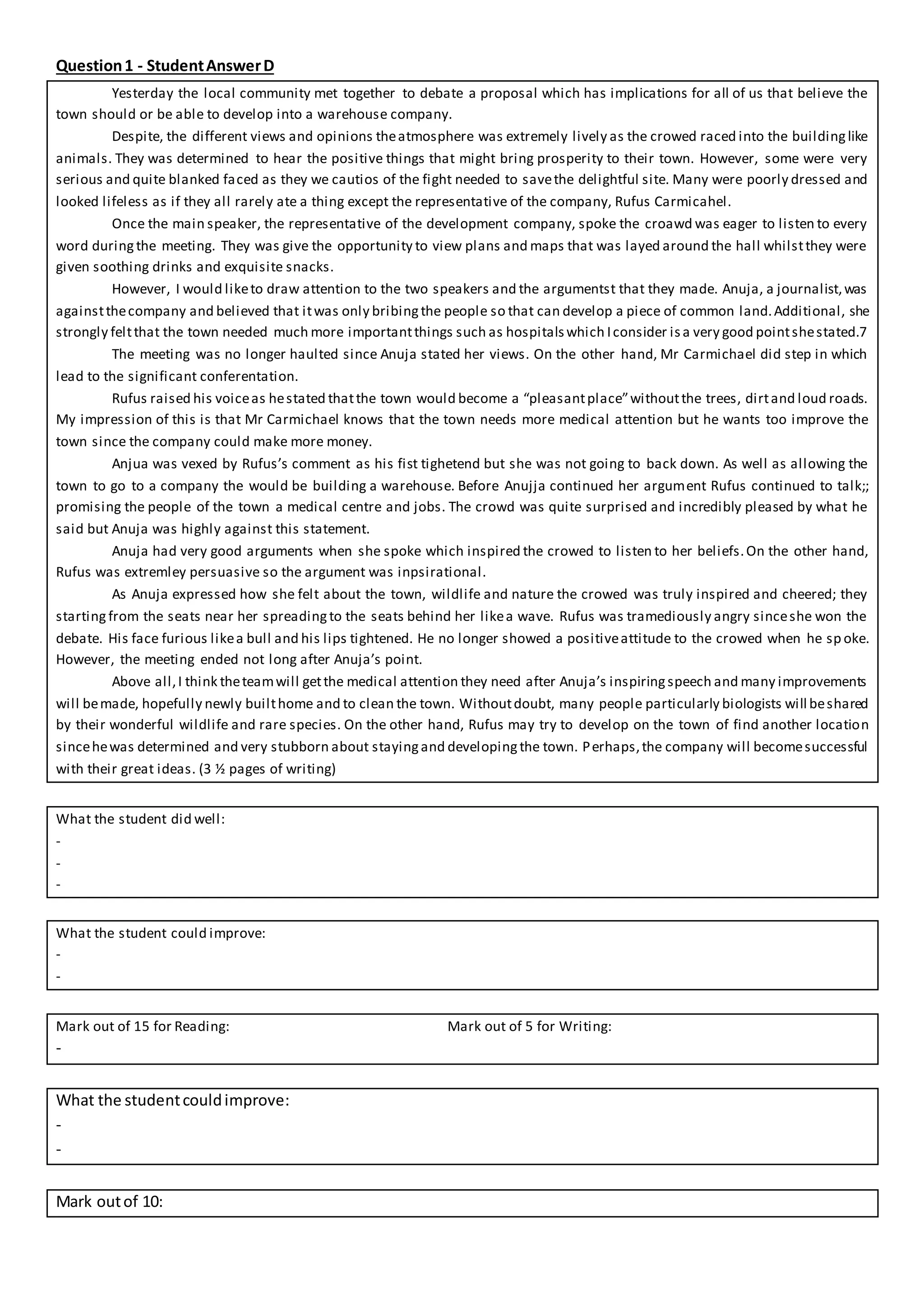 Examplar papers q1 i gcse | PDF