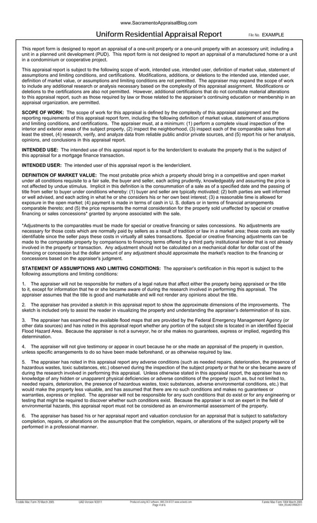 Example Appraisal Report (important things to look for) | PDF | Home ...