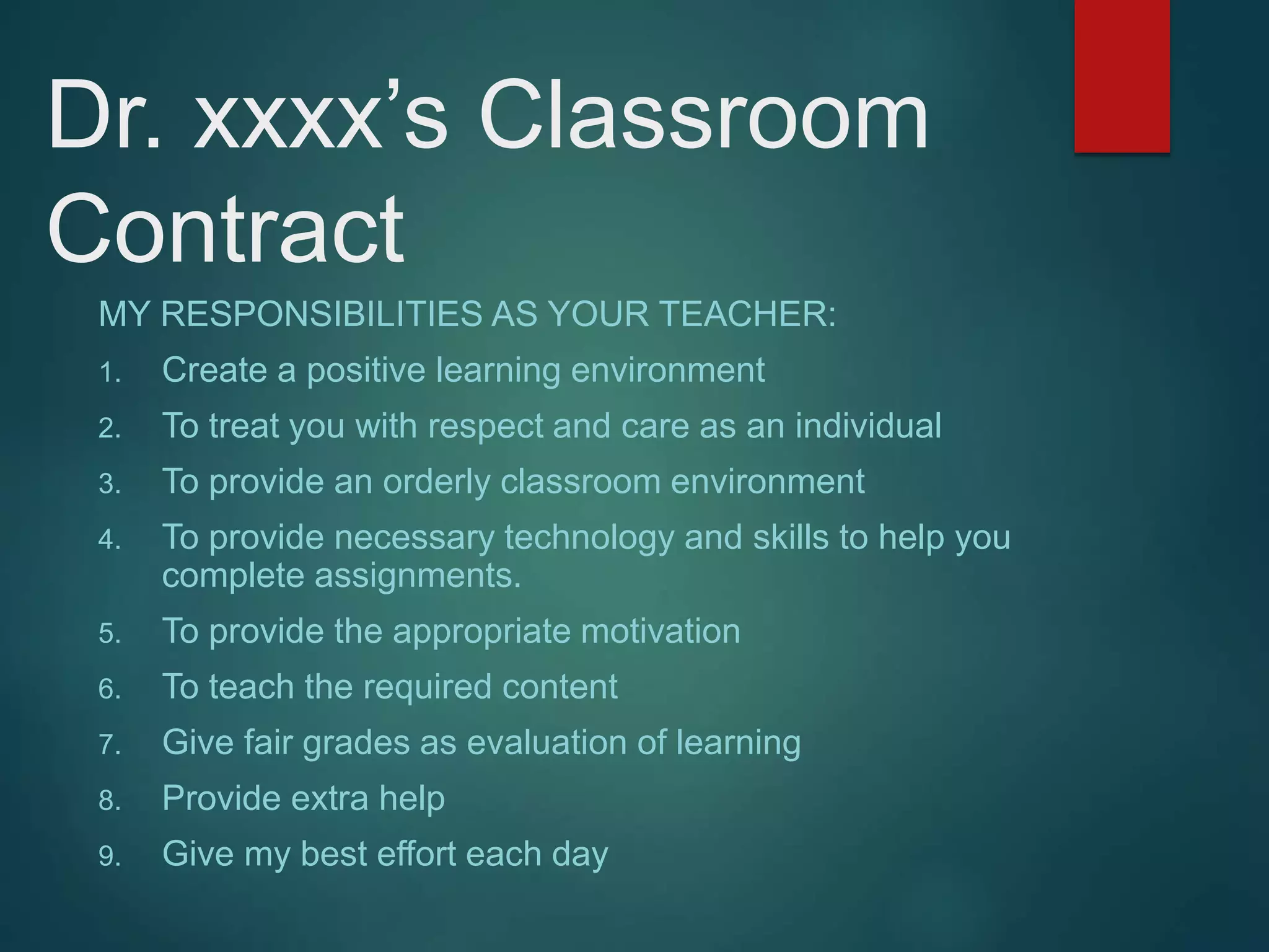 First Day and Expectations | PPTX