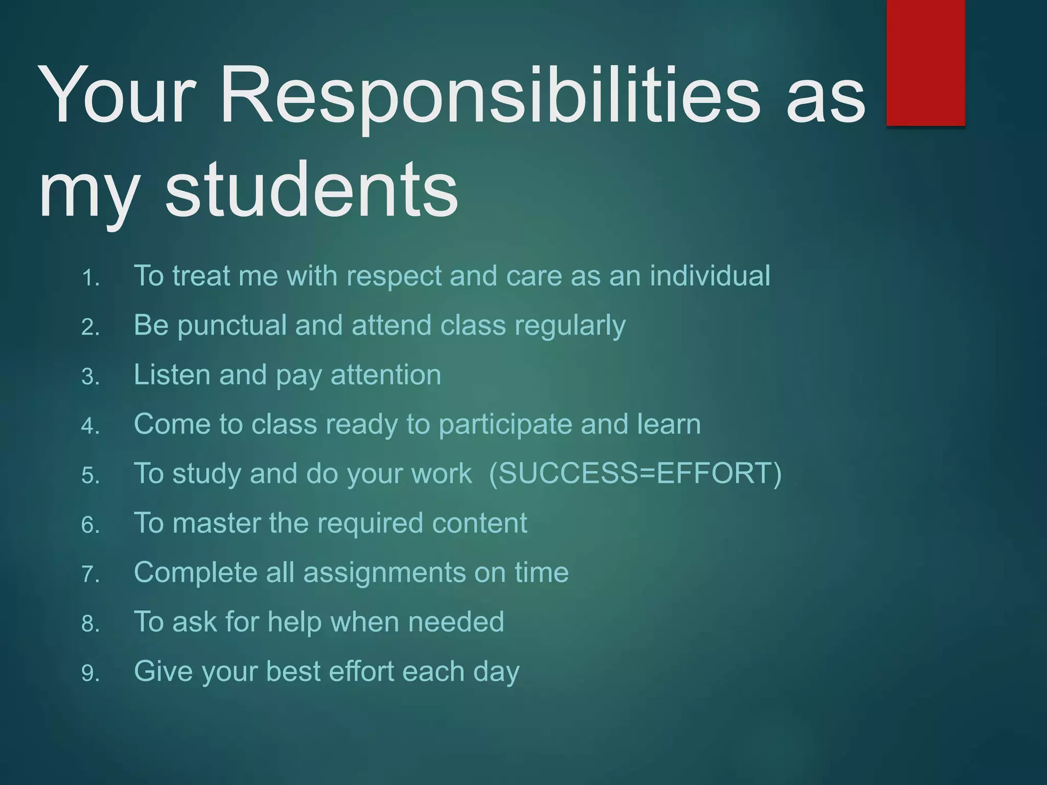 First Day and Expectations | PPTX