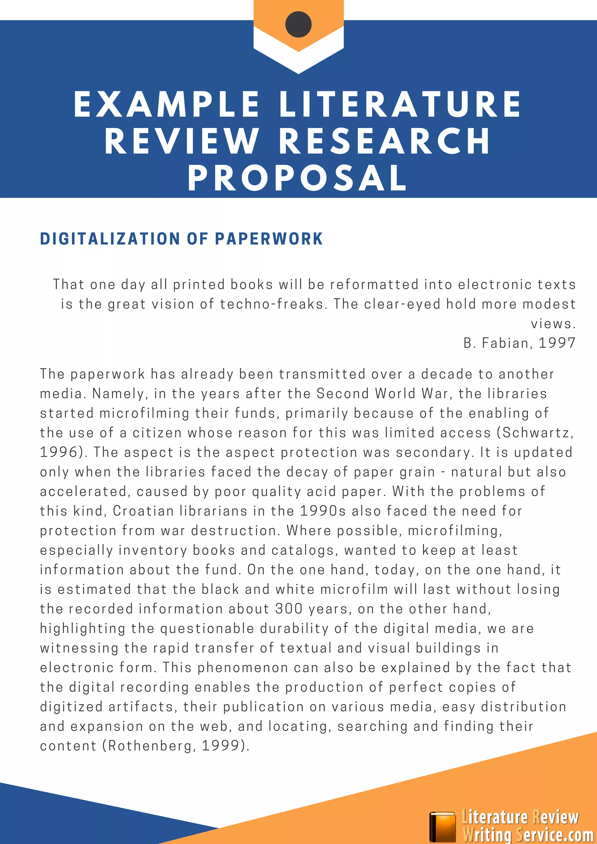 Example Literature Review Research Proposal | PDF