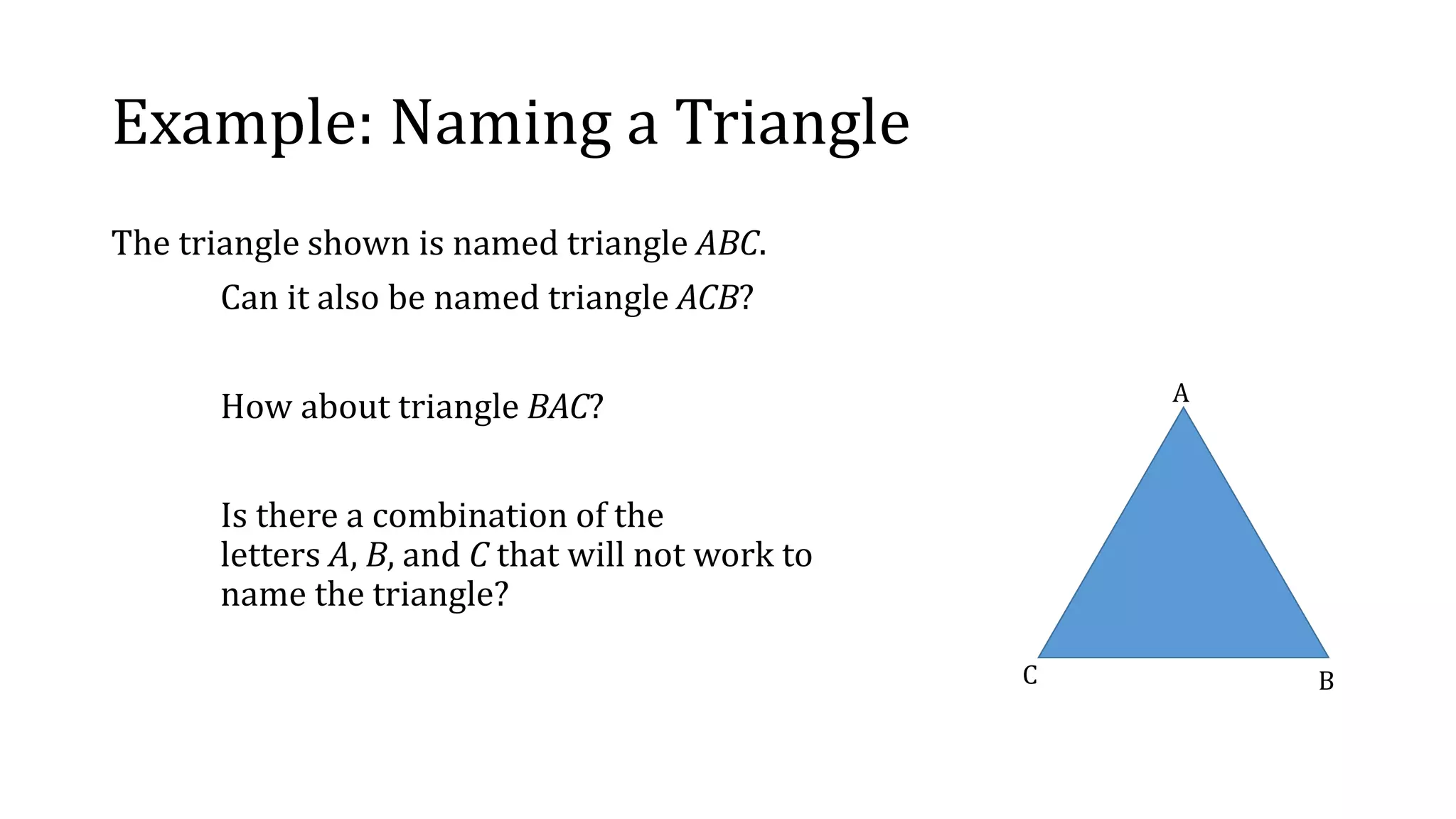 Example Naming a Triangle | PPT