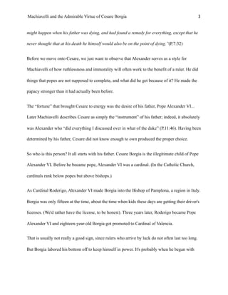 Example of Niccolo Machiavelli Essay on The Prince | PDF