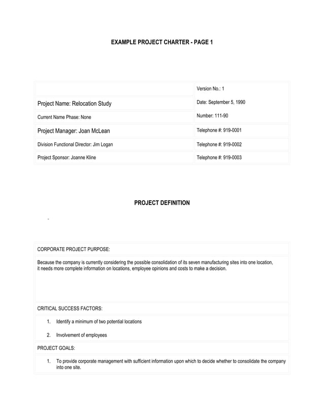 Example Project Charter1 | DOC