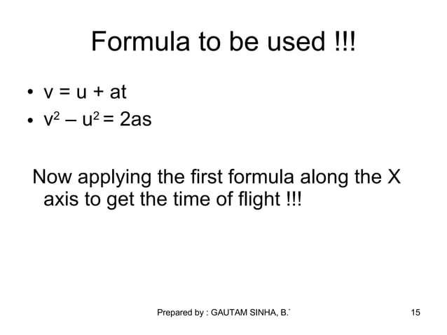 Example Projectile Motion | PPS