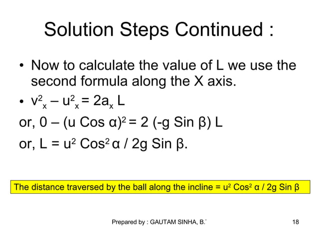 Example Projectile Motion | PPS