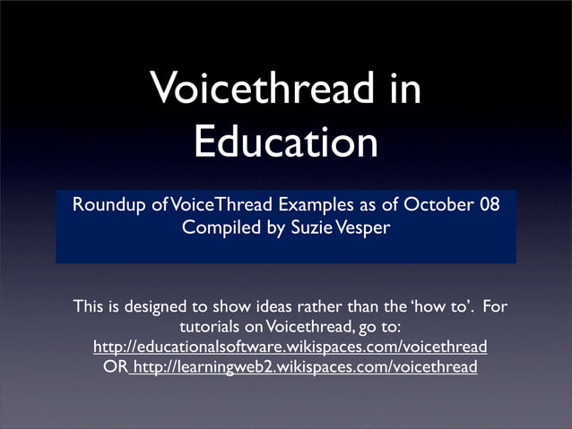 Voicethread Examples in Education | PPT