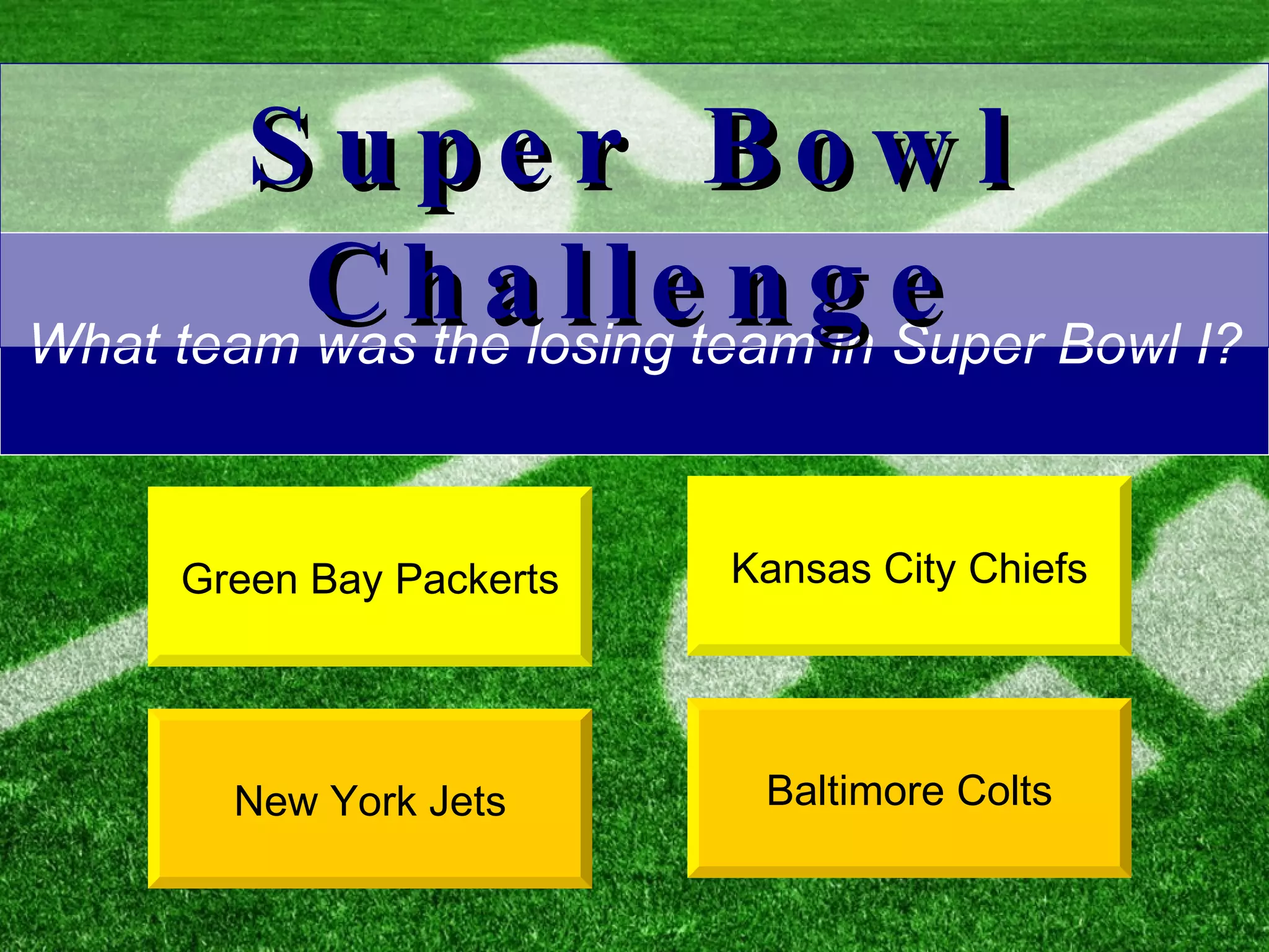 Super Bowl Trivia Game | PPT