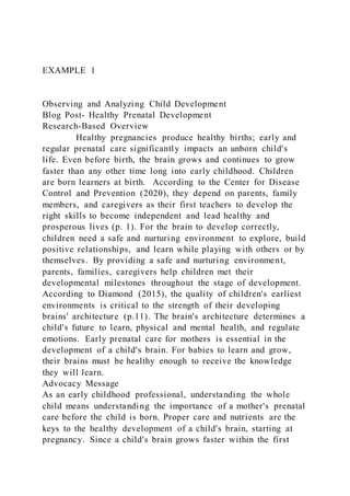 EXAMPLE 1Observing and Analyzing Child DevelopmentBlog Pos | PDF