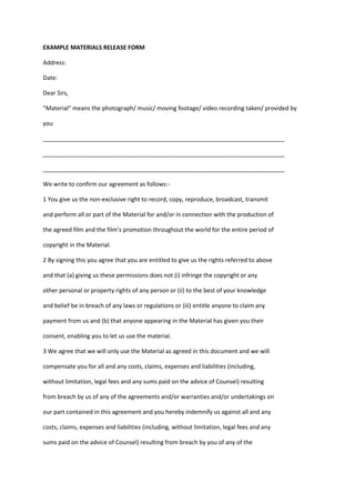 Example adult release form | PDF