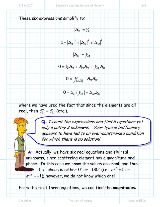 Example a lossless reciprocal network | PDF | Physics | Science