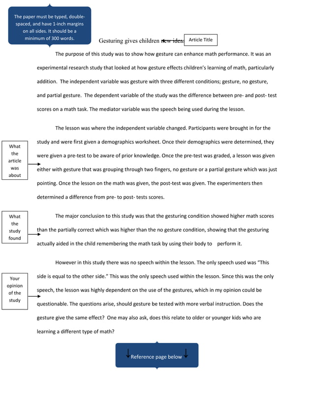How to write an article summary Example | PDF | Educational Assessment ...