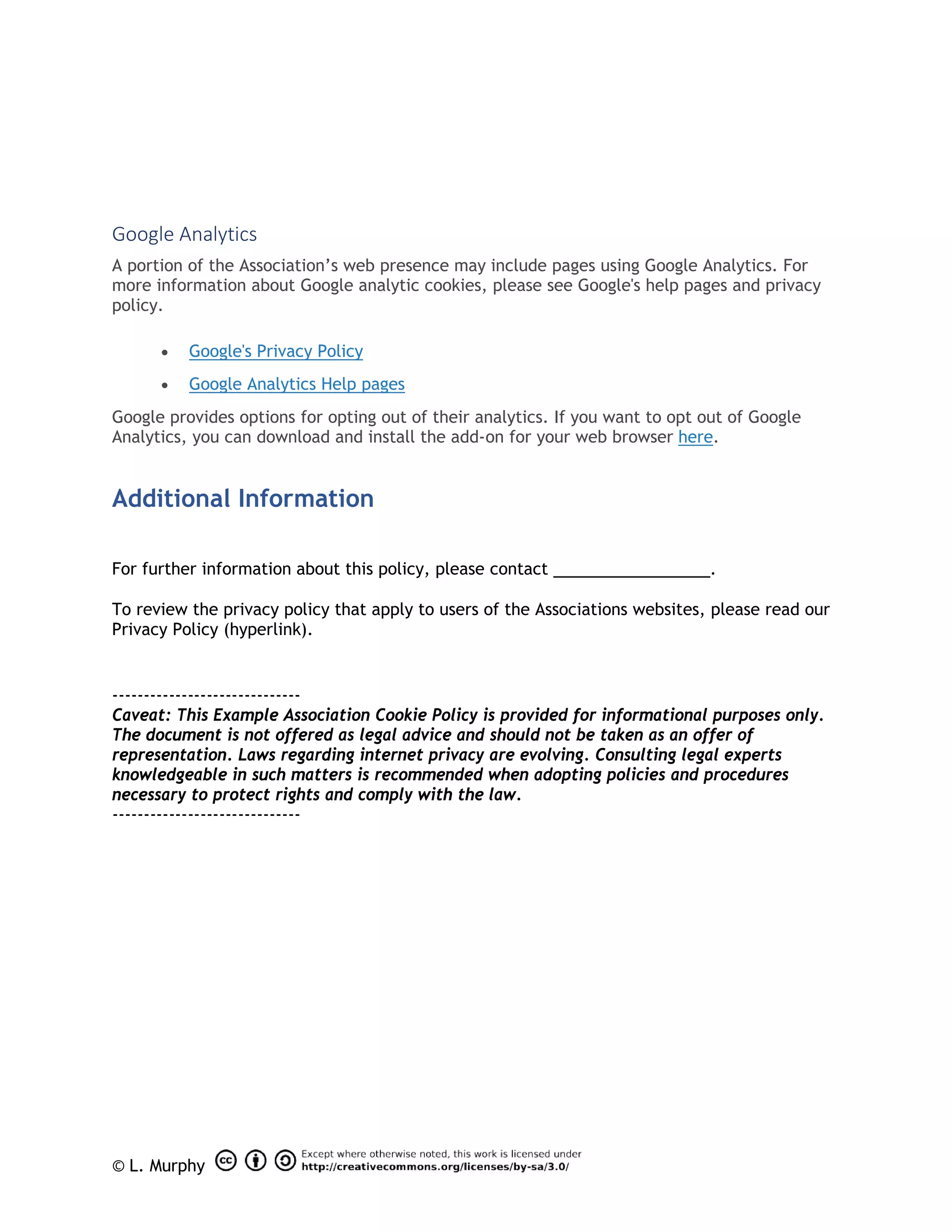 Example association cookie policy | PDF