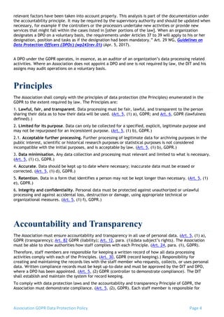 Example Association Internal GDPR Policy | PDF